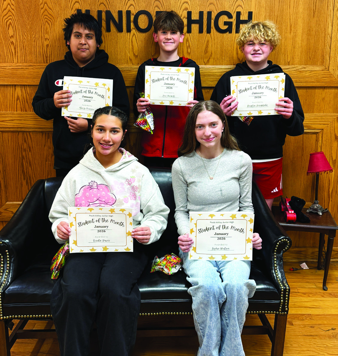PV Junior High names January Students of the Month | Garvin County